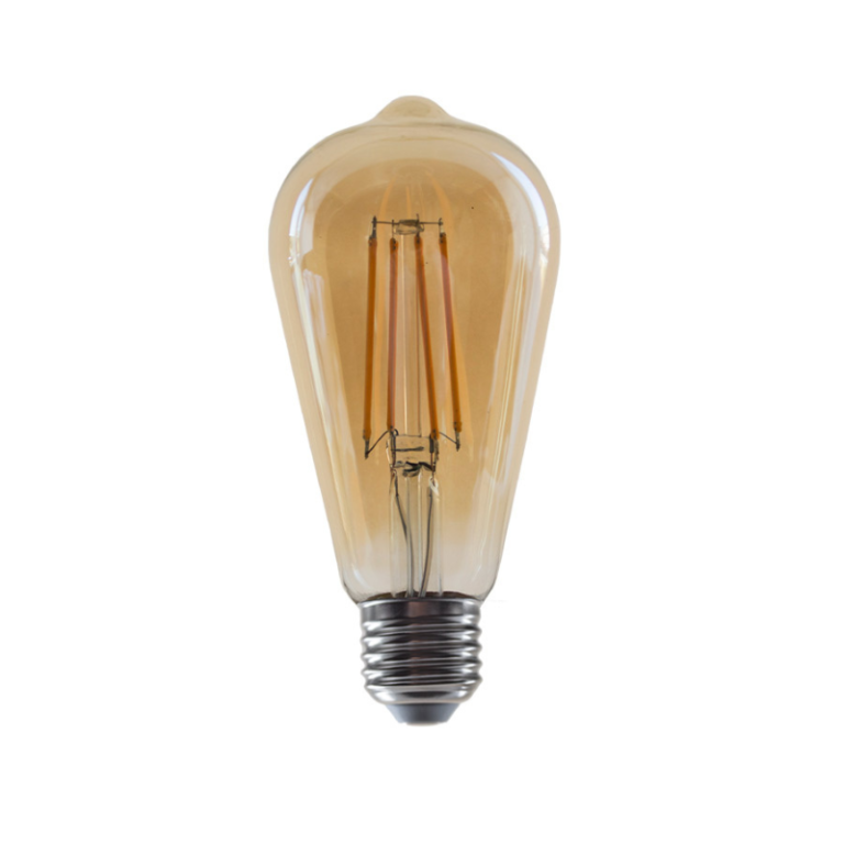 Foco filamento led Pera ST64 | 8w | Vidrio dorado - South Emprendimientos