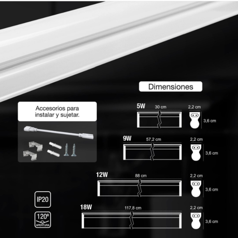 Liston led bajo mesada plástico T5 | interconectables - South ...